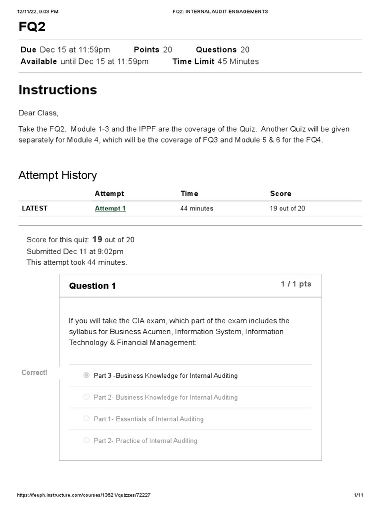 Fq2 - Internal Audit Engagements | PDF | Audit | Internal Audit