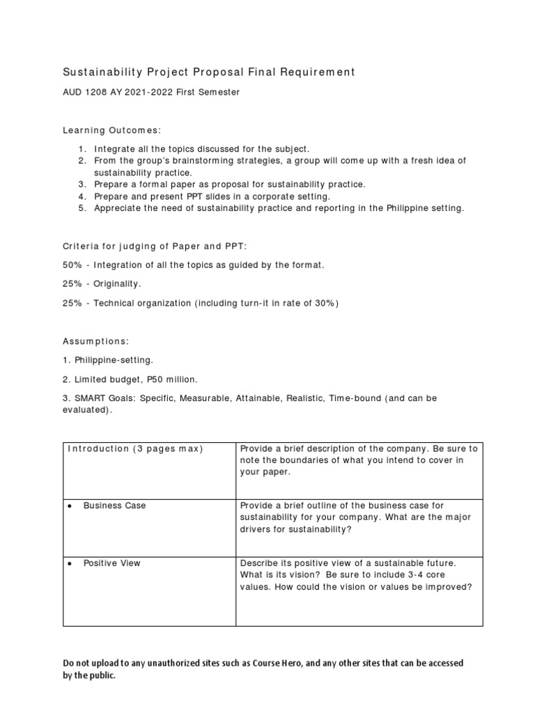 Sustainability Project Proposal Final Requirement FEU | PDF ...