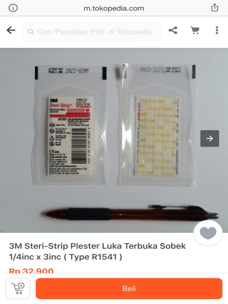 Jual 3M Steri-Strip Plester Luka Terbuka Sobek 14inc X 3inc (Type R1541) - Kota Administrasi ...
