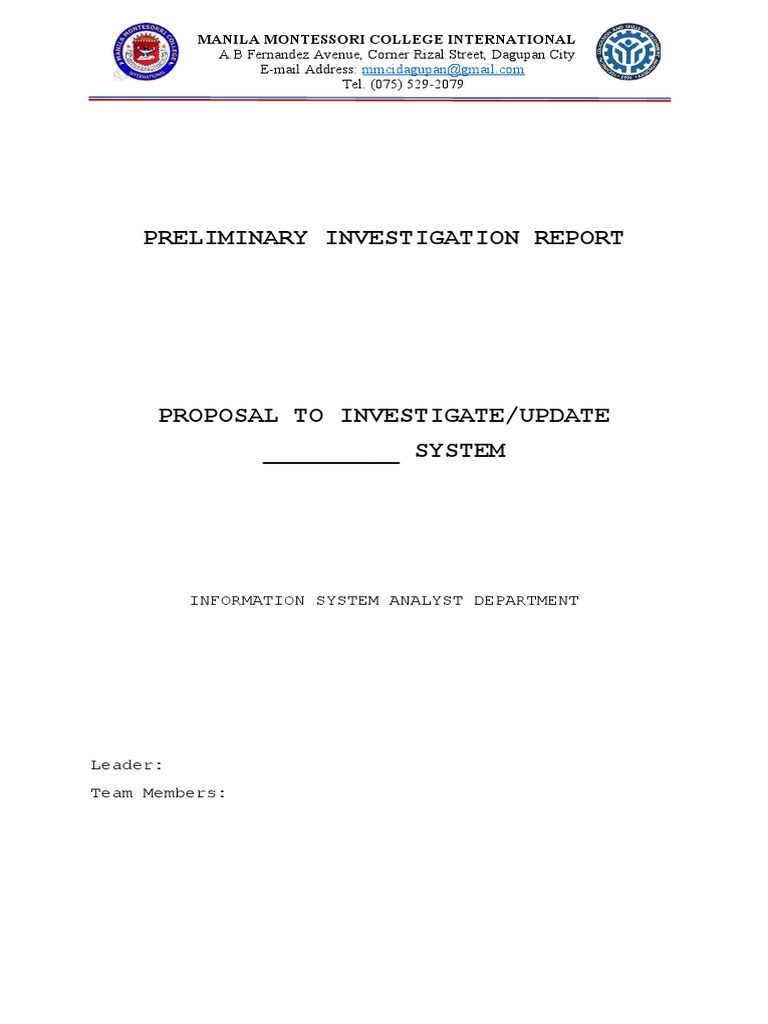 Preliminary Investigation Interview | PDF | Information Technology ...