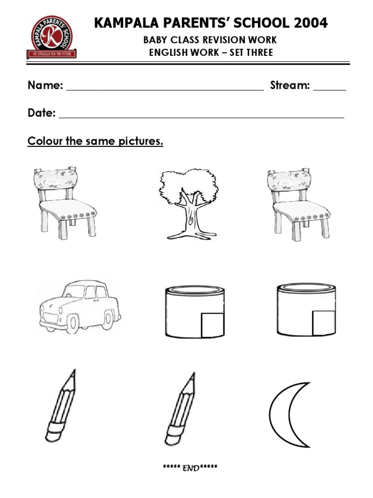 Baby Class Term 3 Revision Work | PDF