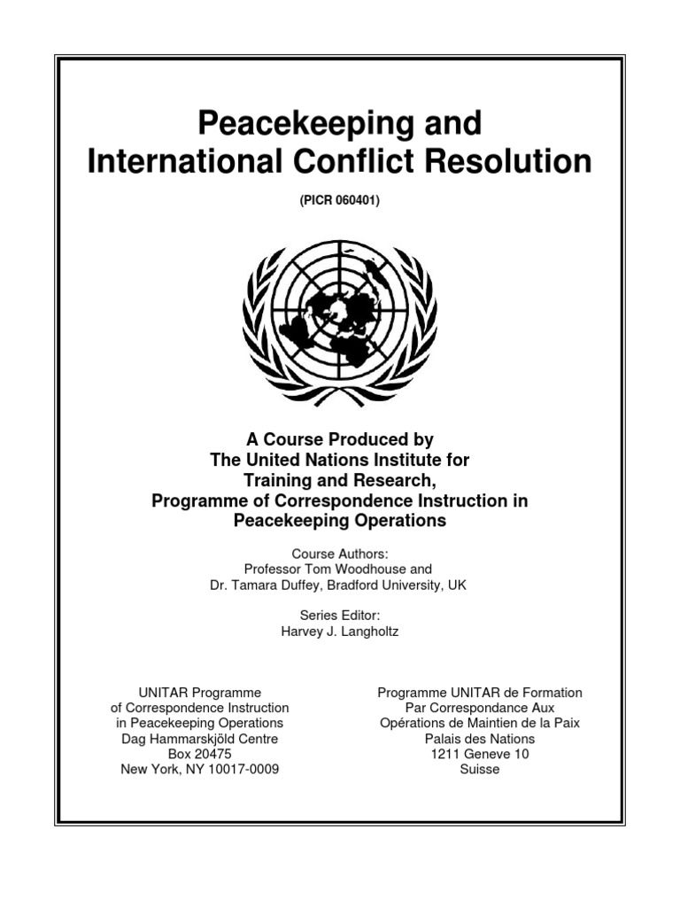 Peacekeeping and International Conflict Resolution | PDF | Peacekeeping ...