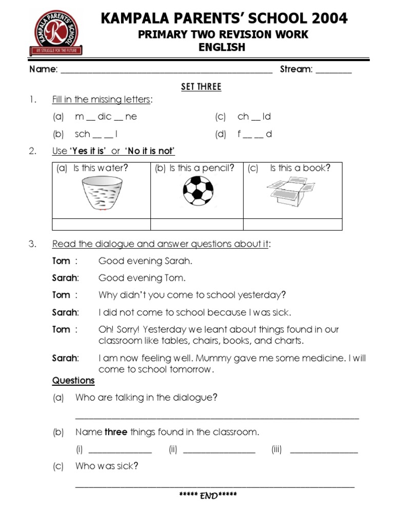 Primary Two - Set Three | PDF