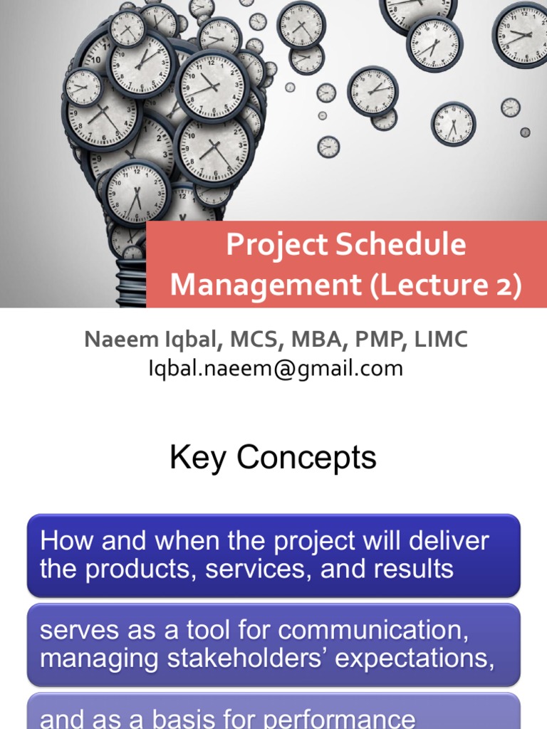 Lecture 2 - PSTM - Key Concepts of Project Schedule Management | PDF | Agile Software ...