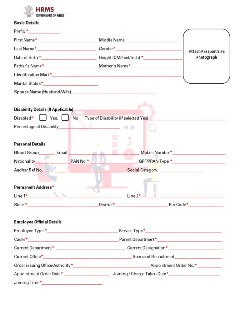 HRMS Onboarding Form for Bihar Teachers | PDF