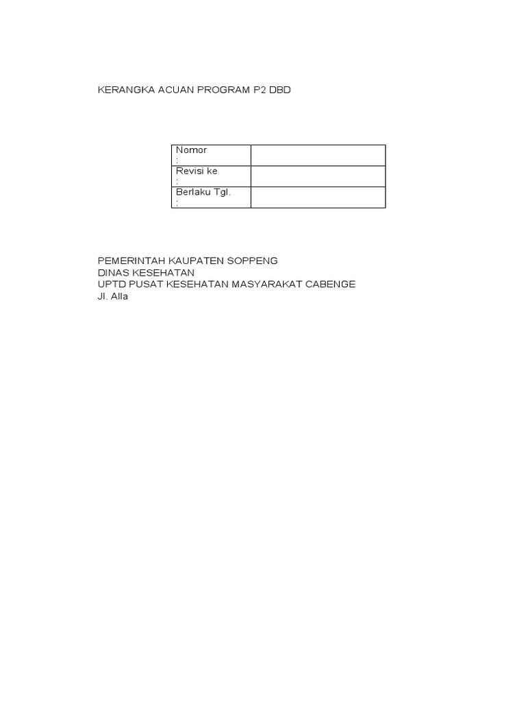 Kerangka Acuan Program P2 DBD | PDF