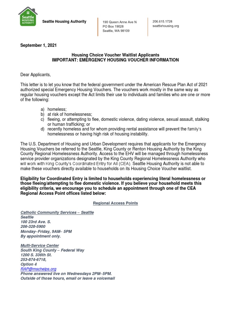 EHV Waitlist Communication | PDF | Homelessness | Section 8 (Housing)