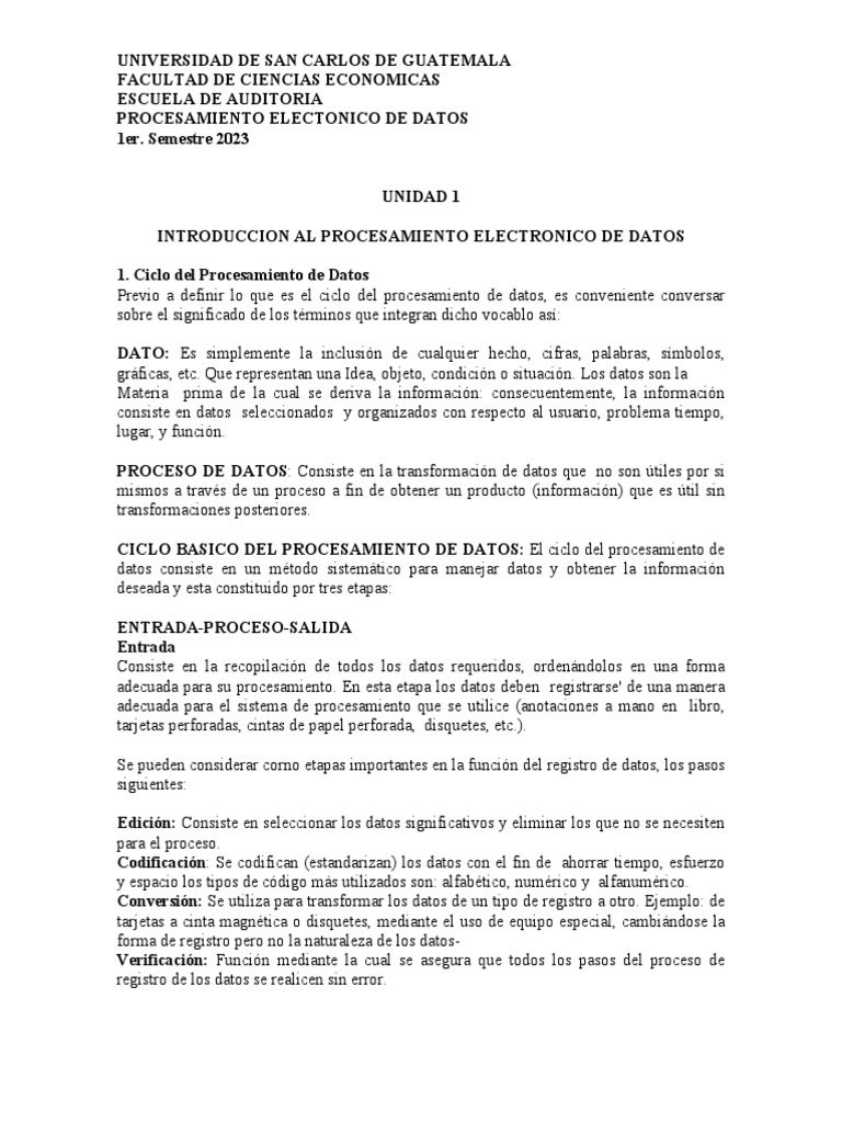 CAPITULO I Primer Parcial | PDF | Byte | Poco