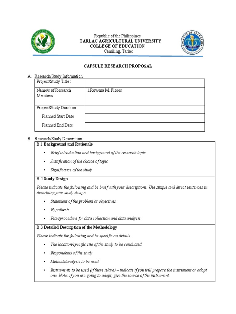 Capsule Research Proposal | PDF