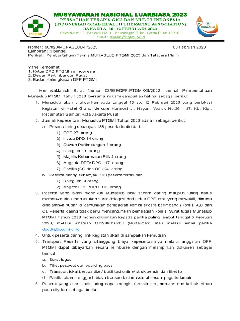 Munaslub PTGMI 2023 di Jakarta | PDF