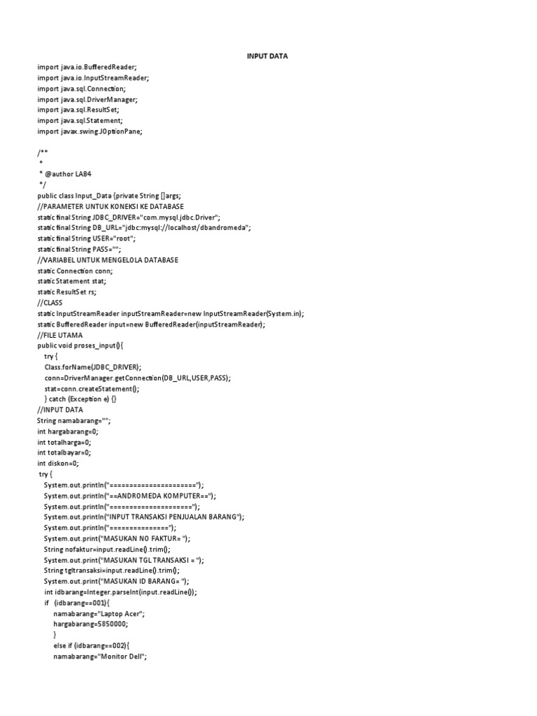 Java CRUD Database Program | PDF | Software | Information Technology Management