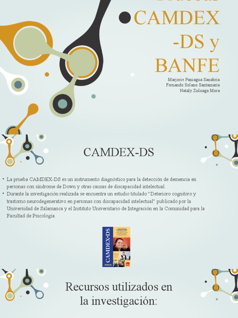 CAMDEX y BANFE | PDF | Discapacidad intelectual | Diagnostico medico