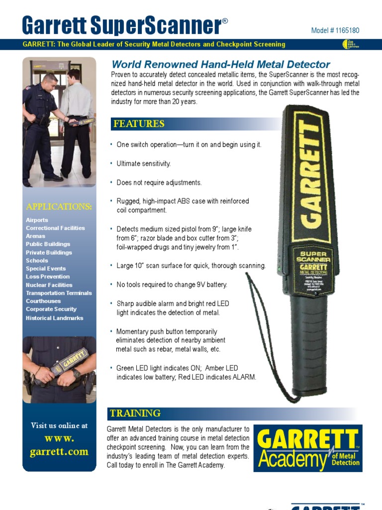 Super Scanner Specification | PDF | Metal Detector | Battery (Electricity)