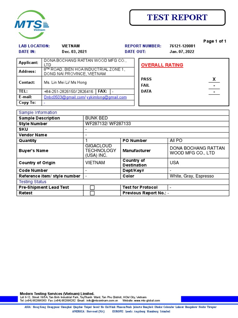 Test Report Astm F1427 | PDF | Ho Chi Minh City | Screw