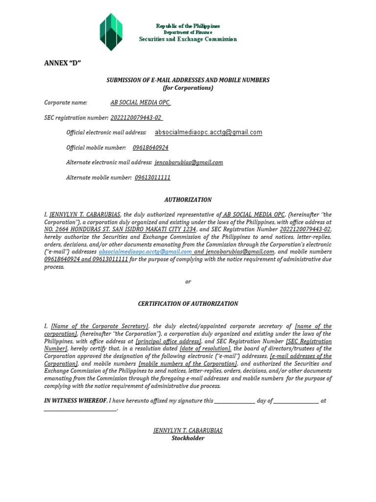 2020form - MC28s2020 Annexes D To G | PDF | U.S. Securities And Exchange Commission | Governance
