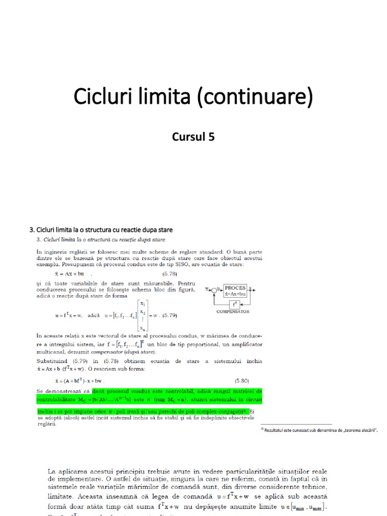 Cursul 5 - Cicluri Limita (Continuare) | PDF