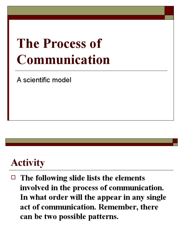 Communication Process | Download Free PDF | Communication | Information