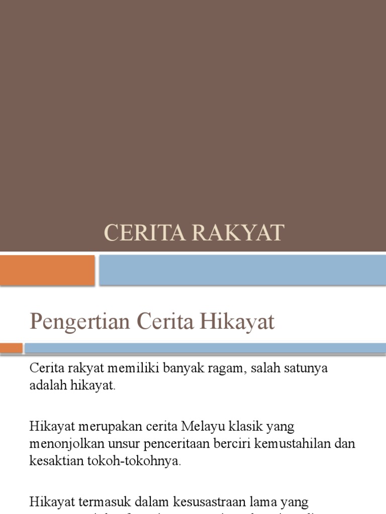 Hikayat: Cerita Rakyat Melayu Klasik | PDF