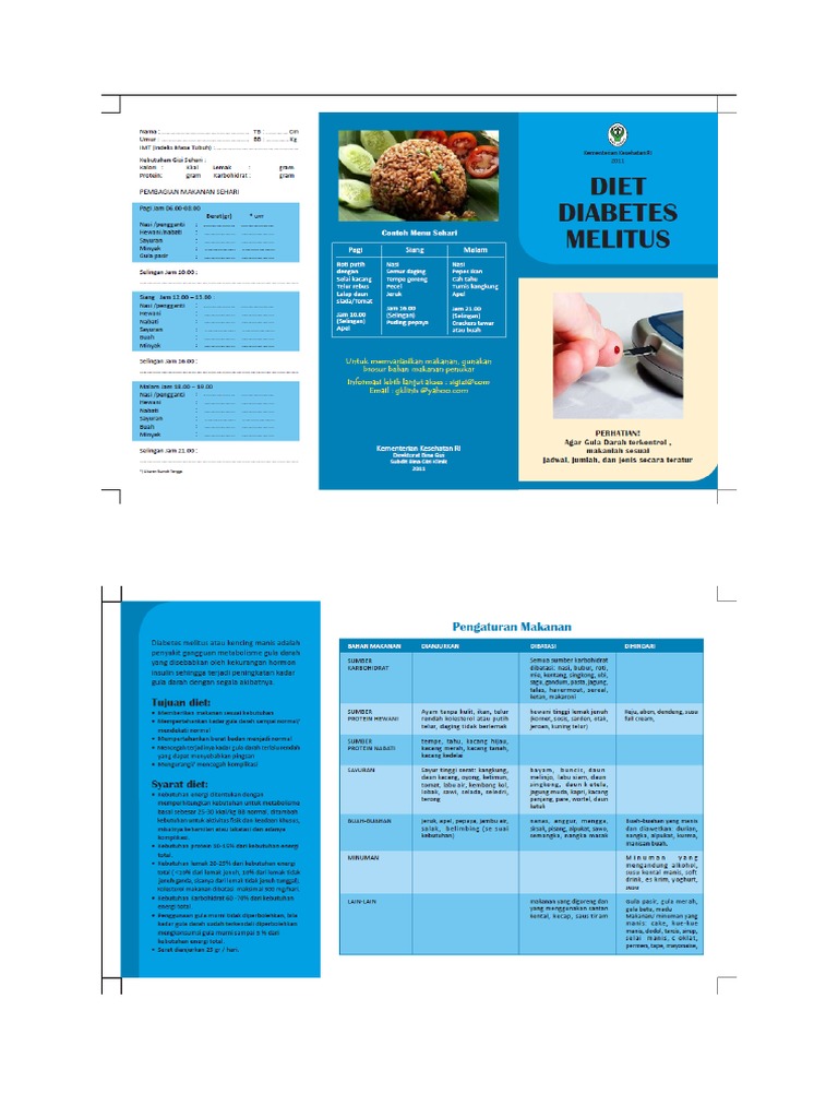 Leaflet Diet Diabetes | PDF