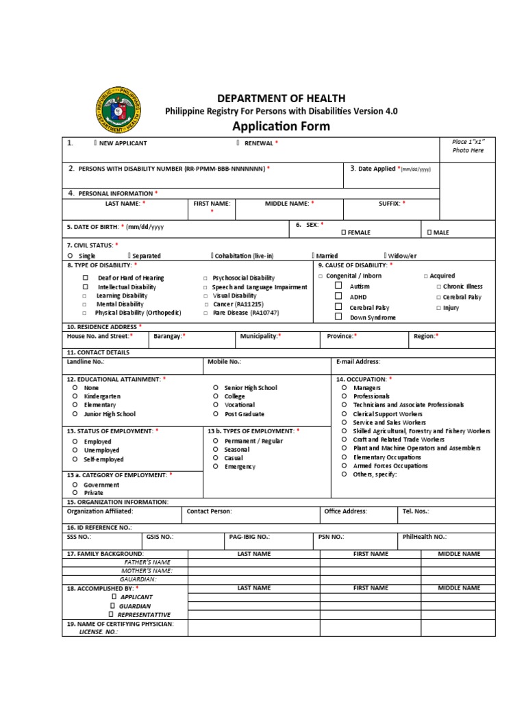Prpwd-Application Form | PDF | Visual Impairment | Employment
