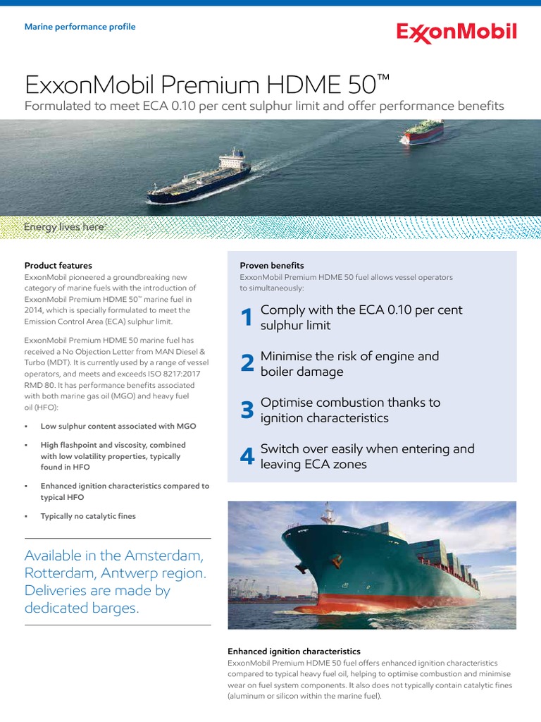 Exxonmobil Premium Hdme 50 Fact Sheet | PDF | Fuel Oil | Diesel Fuel
