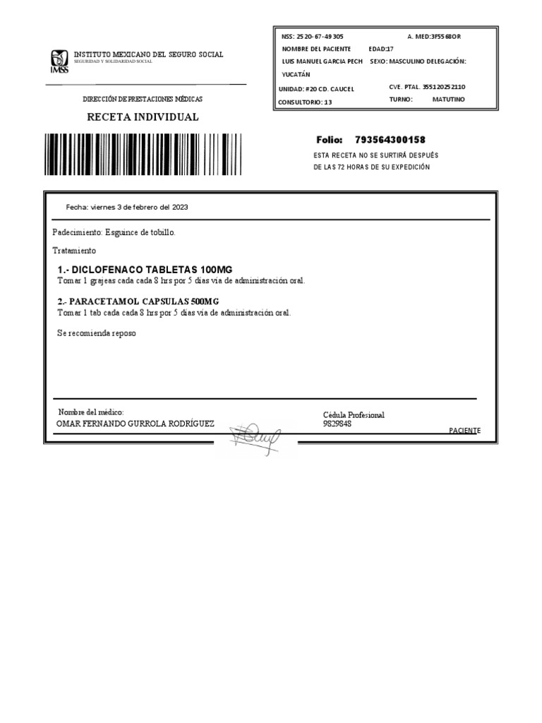 Justificante Médico Imss | PDF