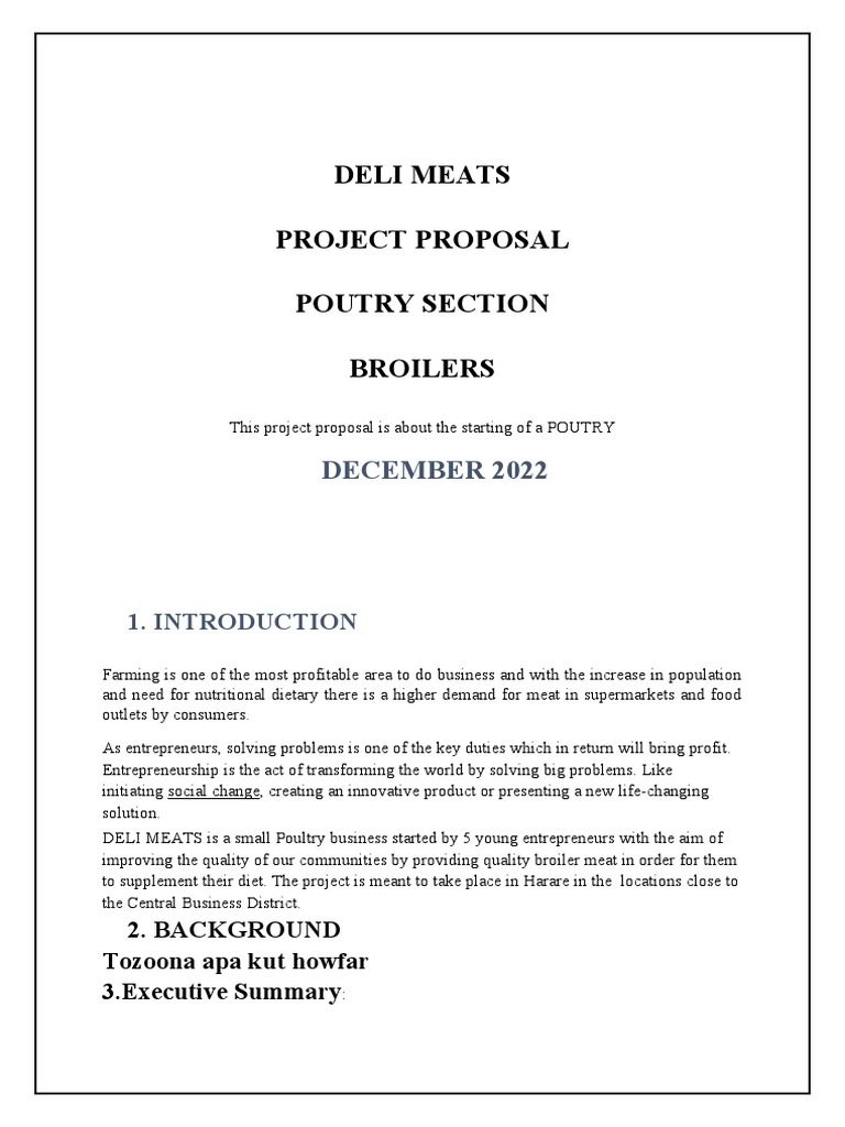 Broiler Project | PDF | Poultry | Broiler