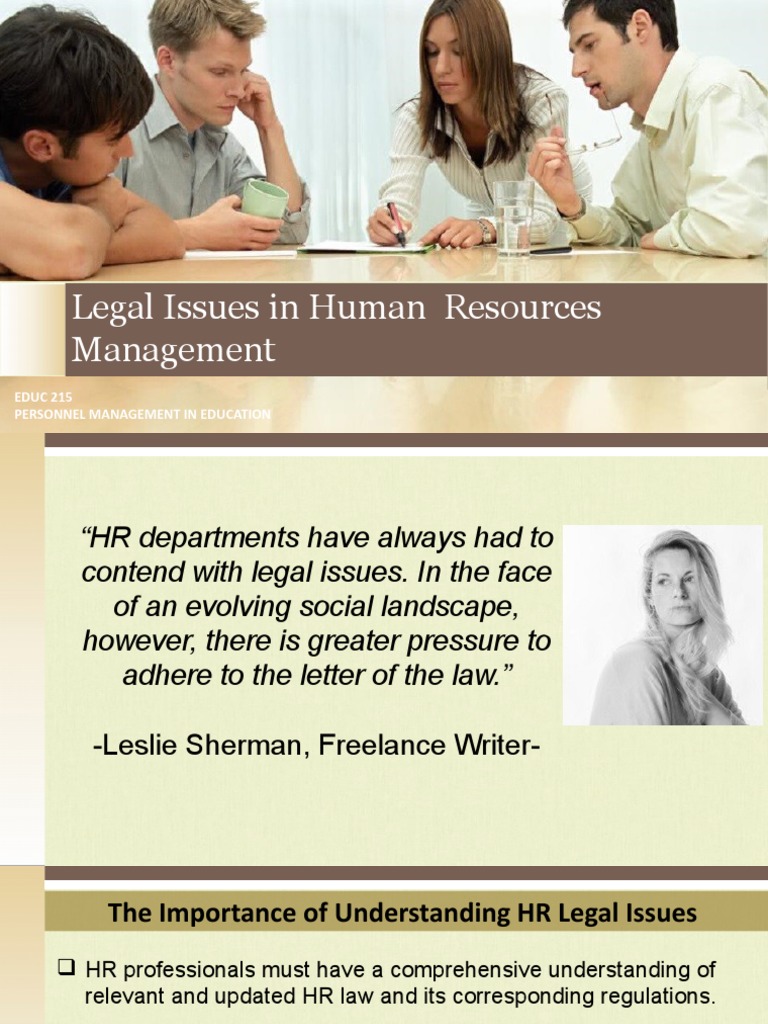 Key Legal Issues in HR Management | PDF | Sexual Harassment ...