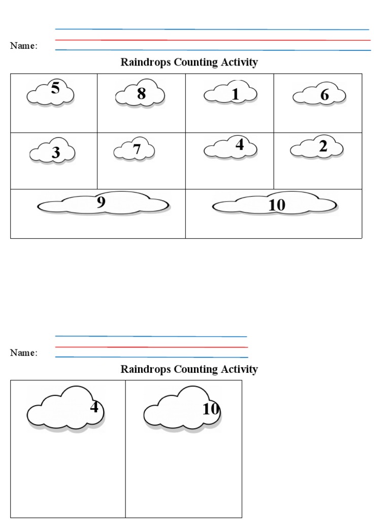 Raindrops Counting Activity for Kids | PDF