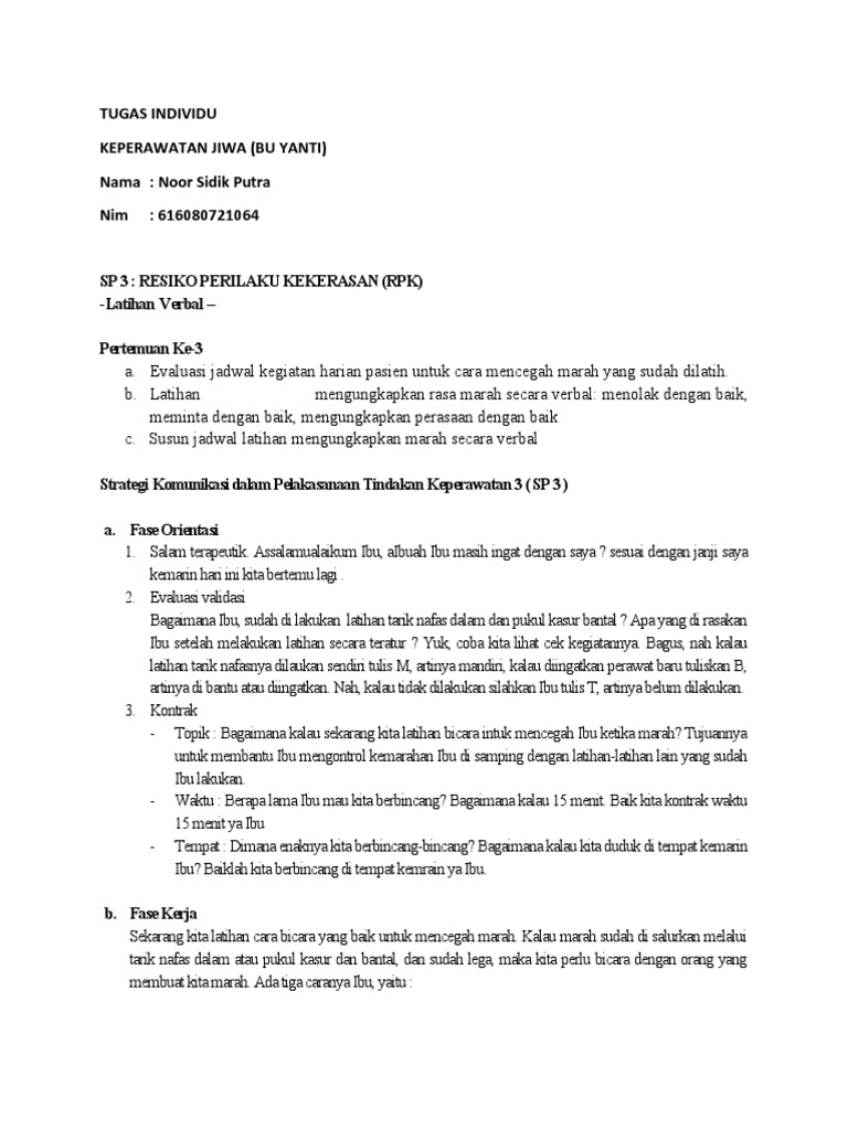 Tugas Individu Kep - Jiwa (Noor Sidik Putra) | PDF | Gaya Hidup