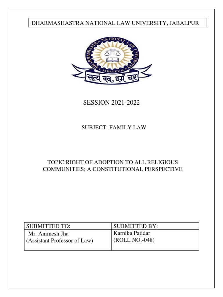 Family Law Project | PDF | Legal Guardian | Adoption