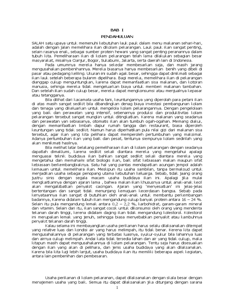 Budidaya Ikan Nila di Kolam Pekarangan | PDF
