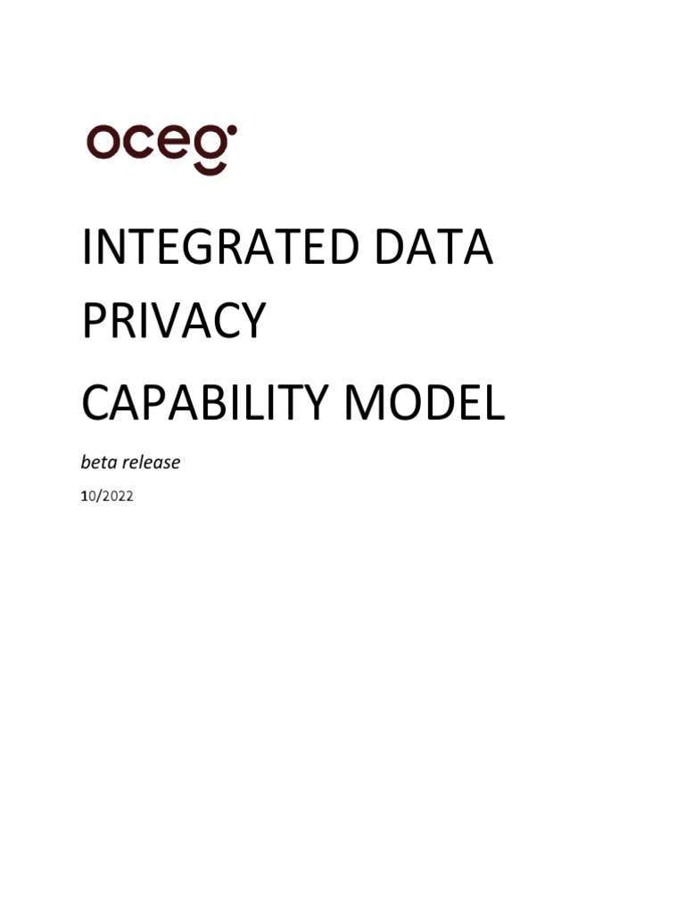 Beta - OCEG.integrated Data Privacy Capability Model | PDF | Privacy ...