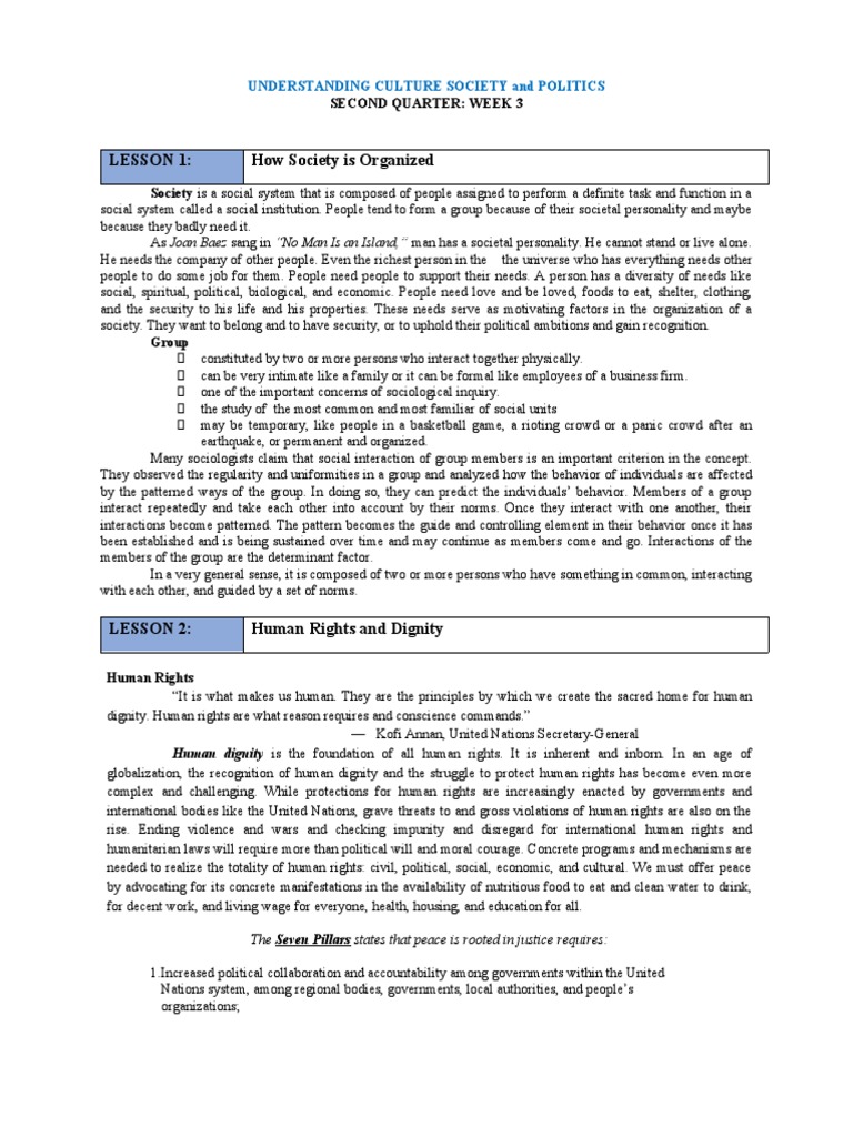 Organizing Society and Human Rights | PDF | Rights | Human Rights