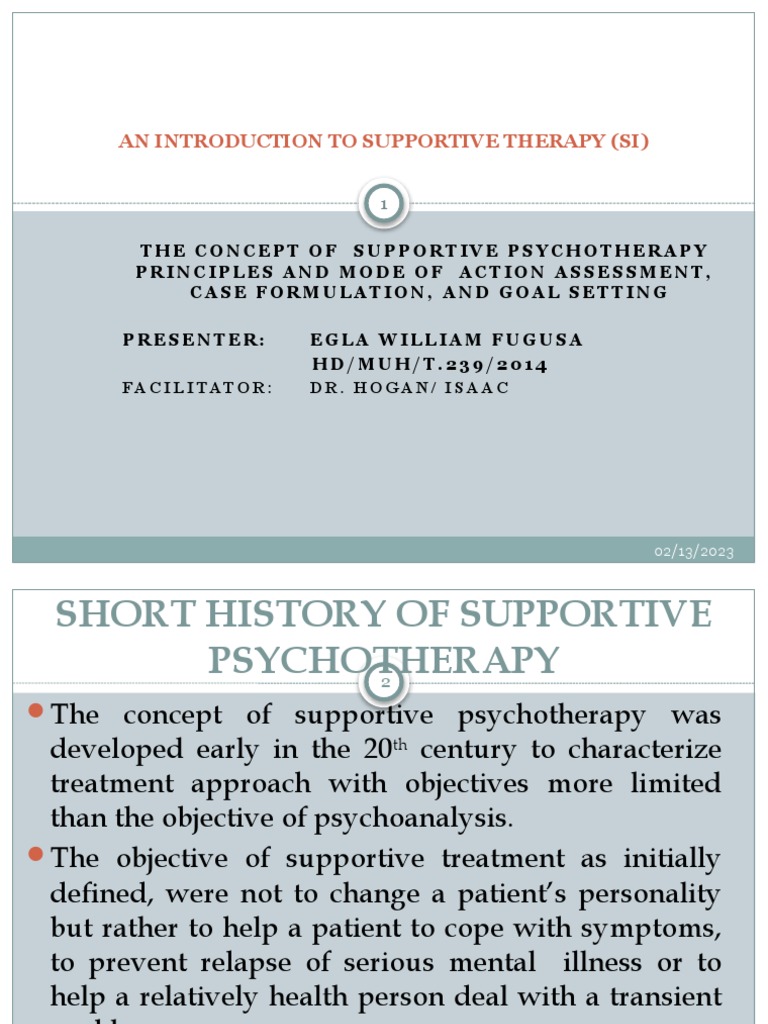 Understanding Supportive Psychotherapy | PDF | Psychotherapy | Therapy