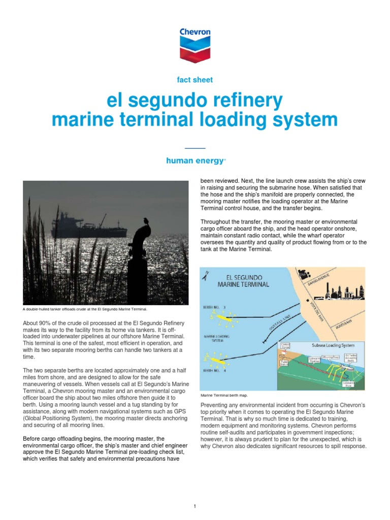 El Segundo Marine Terminal Overview | PDF | Oil Tanker | Ships