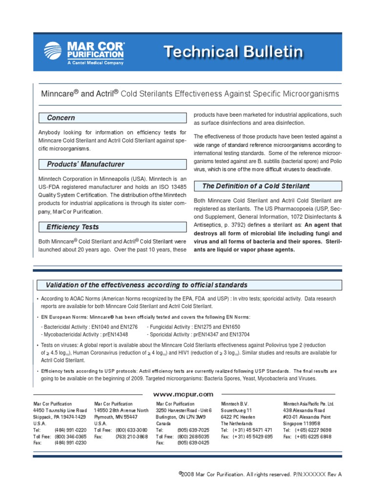 Minncare Against Specific Micro | PDF | Disinfectant | Sterilization ...