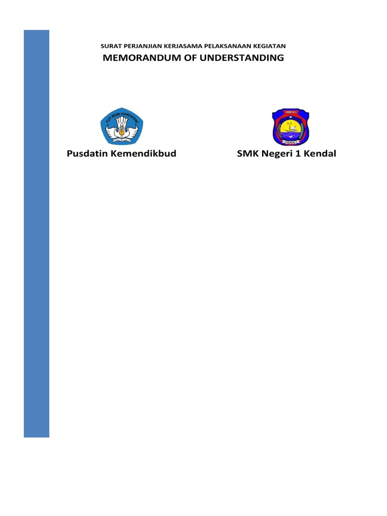 Draft Mou SMK N 1 Kendal Pusdatin | PDF