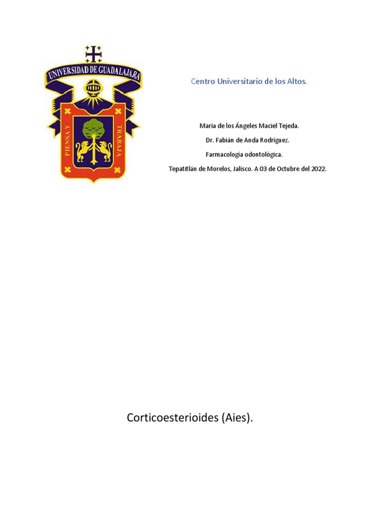 Corticoesterioides (Aies) | PDF | Corticosteroides | Hormona adrenocorticotrópica