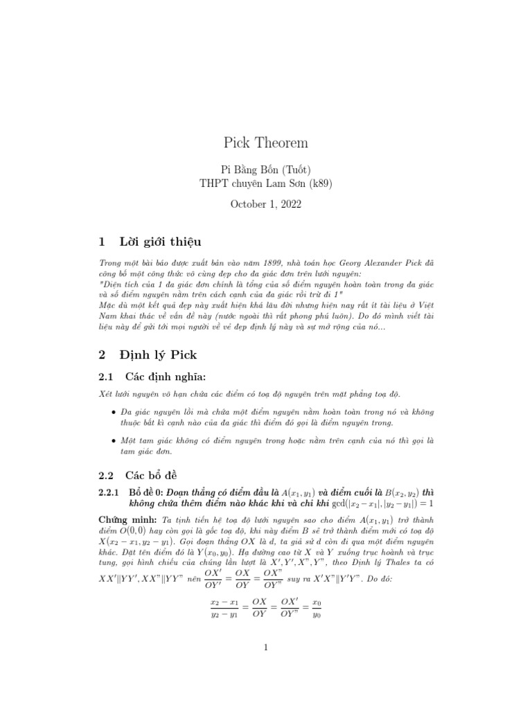 Pick - Theorem (Ok) | PDF