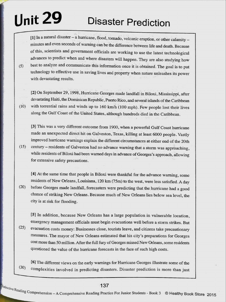 Disaster Prediction (Reading Comprehension) | PDF