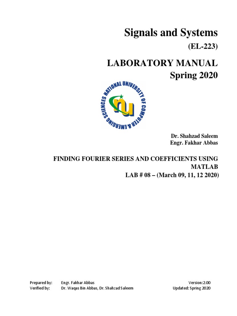 SNS Lab 08 SP 2020 | PDF | Integral | Spectral Density