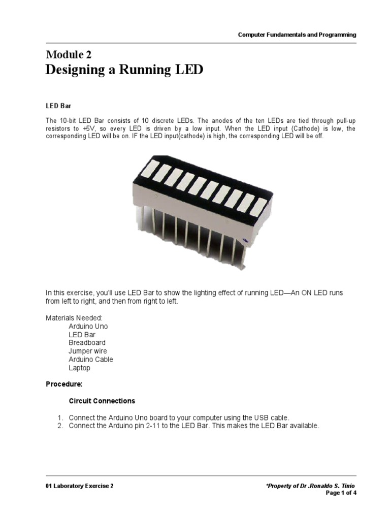01 Laboratory Exercise 2 | PDF | Arduino | Computing