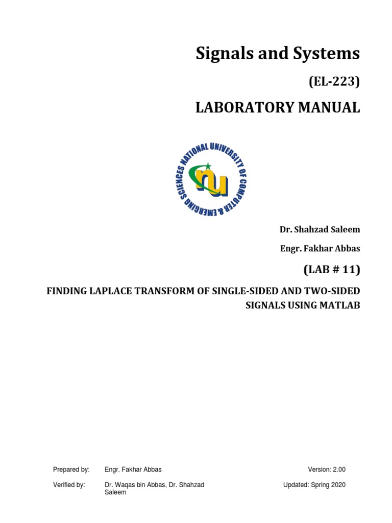 Finding Laplace Transform Using MATLAB | PDF | Laplace Transform | Functions And Mappings