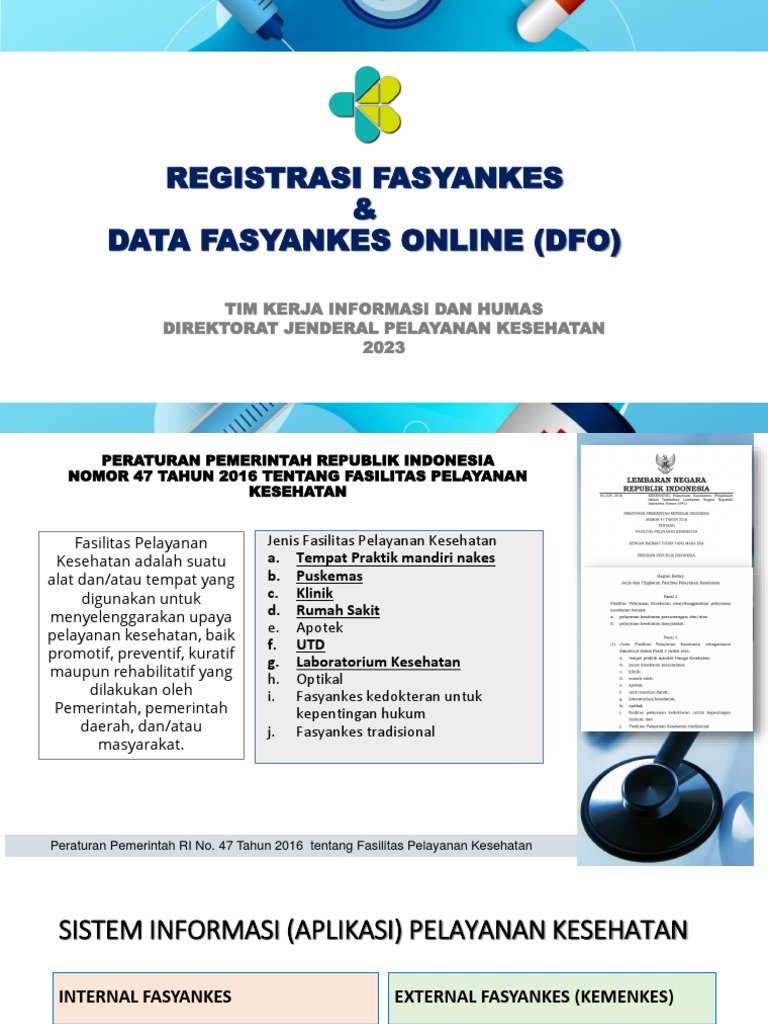 Registrasi FAsyankes - DFO | PDF