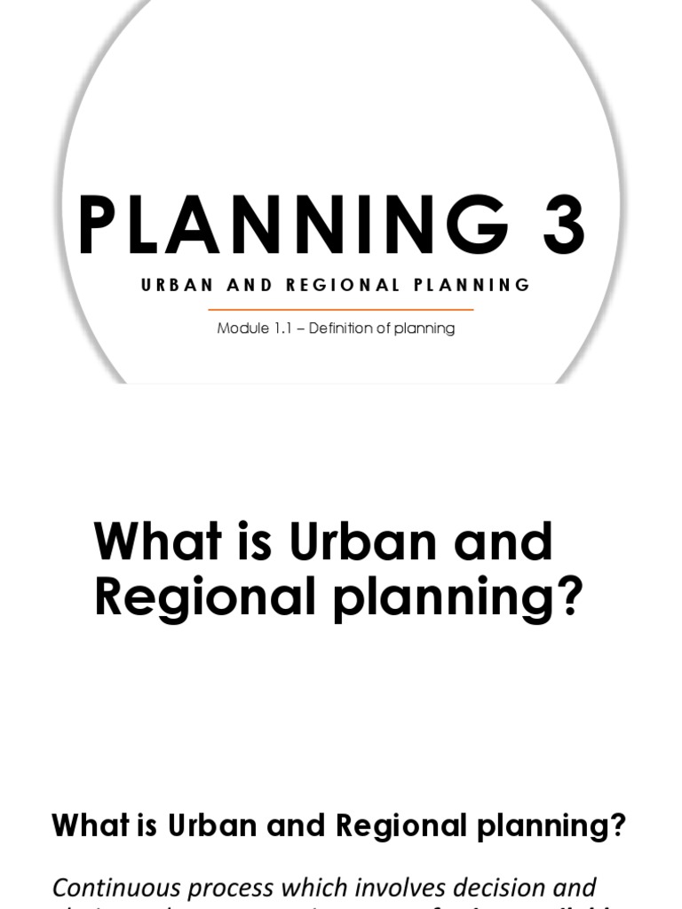 1.1 - Definition of Urban Planning | PDF | Urban Planning | Community