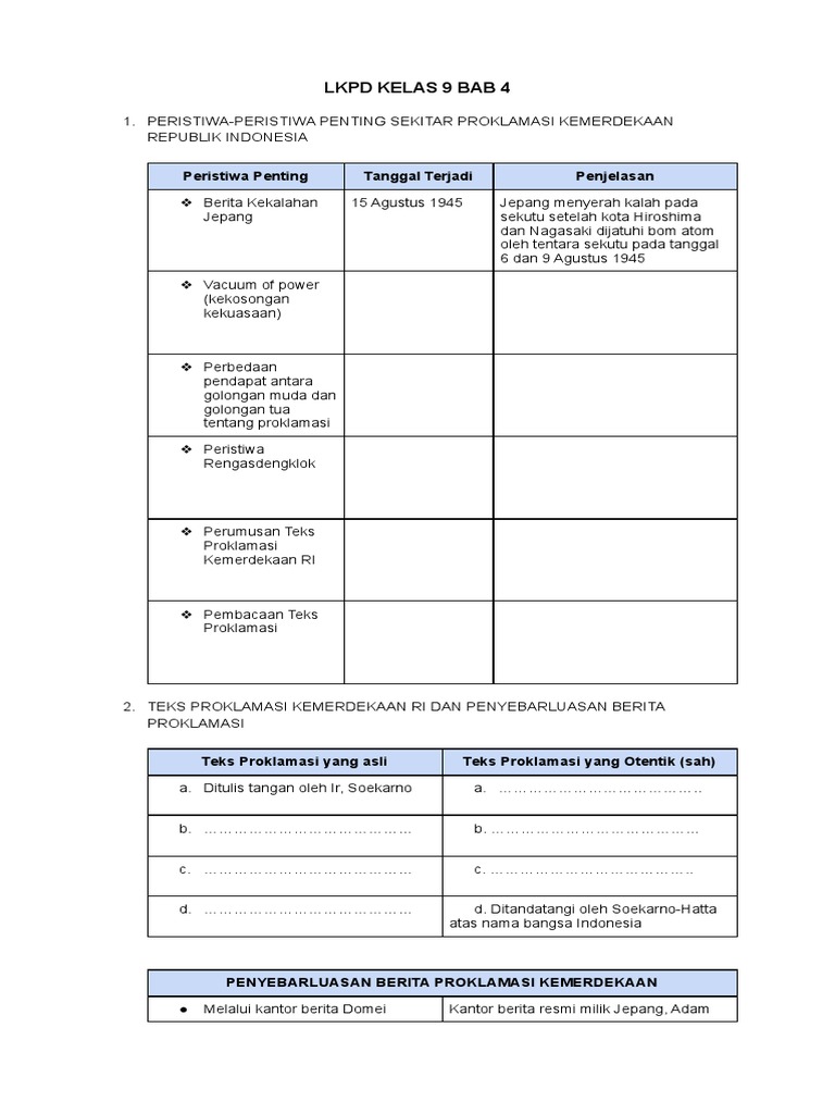 LKPD Kelas 9 Bab 4 | PDF