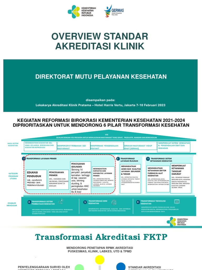BB. Overview Standar Akreditasi Klinik | PDF