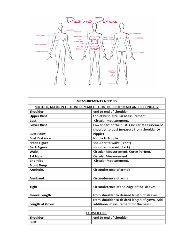 Female Measurement Guide | PDF