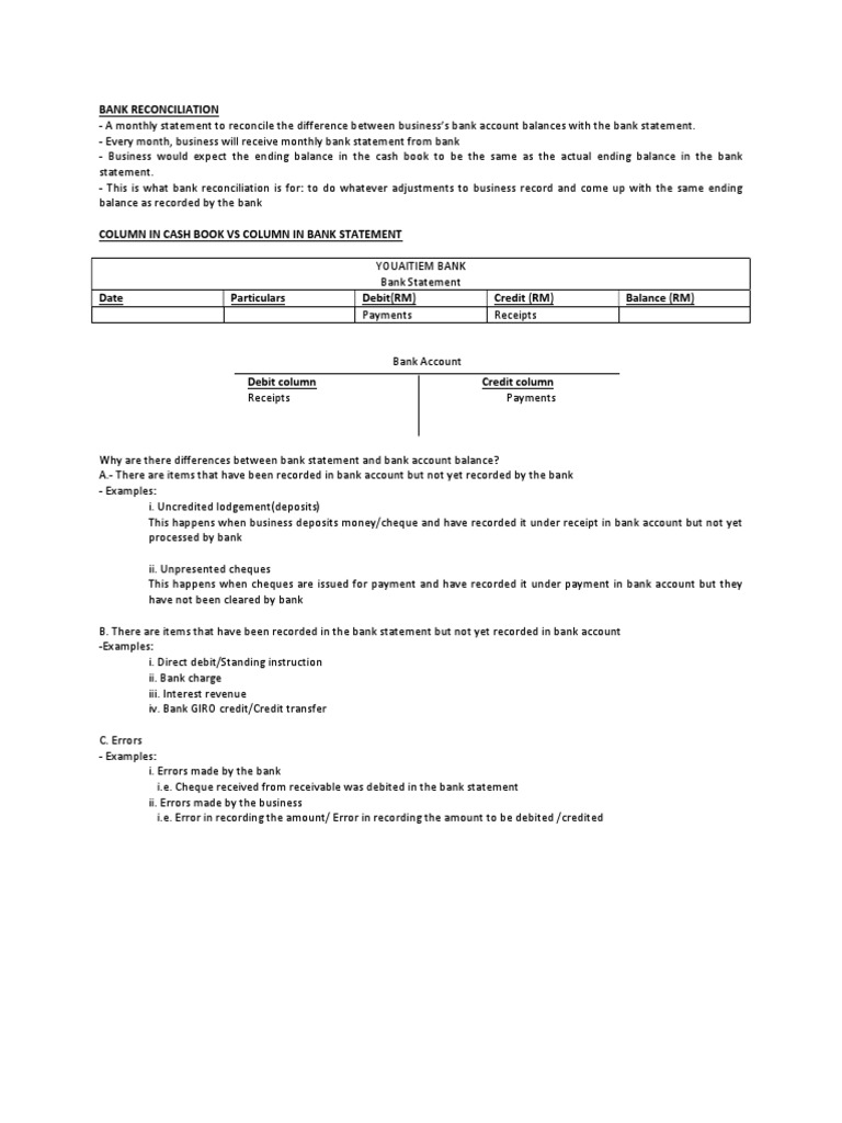 TOPIC 8 - Bank Reconciliation | PDF | Debits And Credits | Banks
